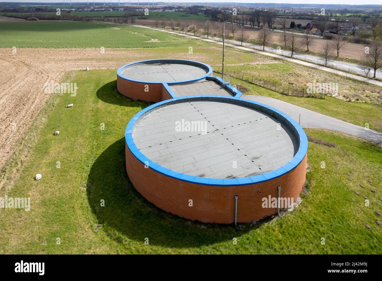 an elevated tank for drinking water supplying a small town Stock Photo ...