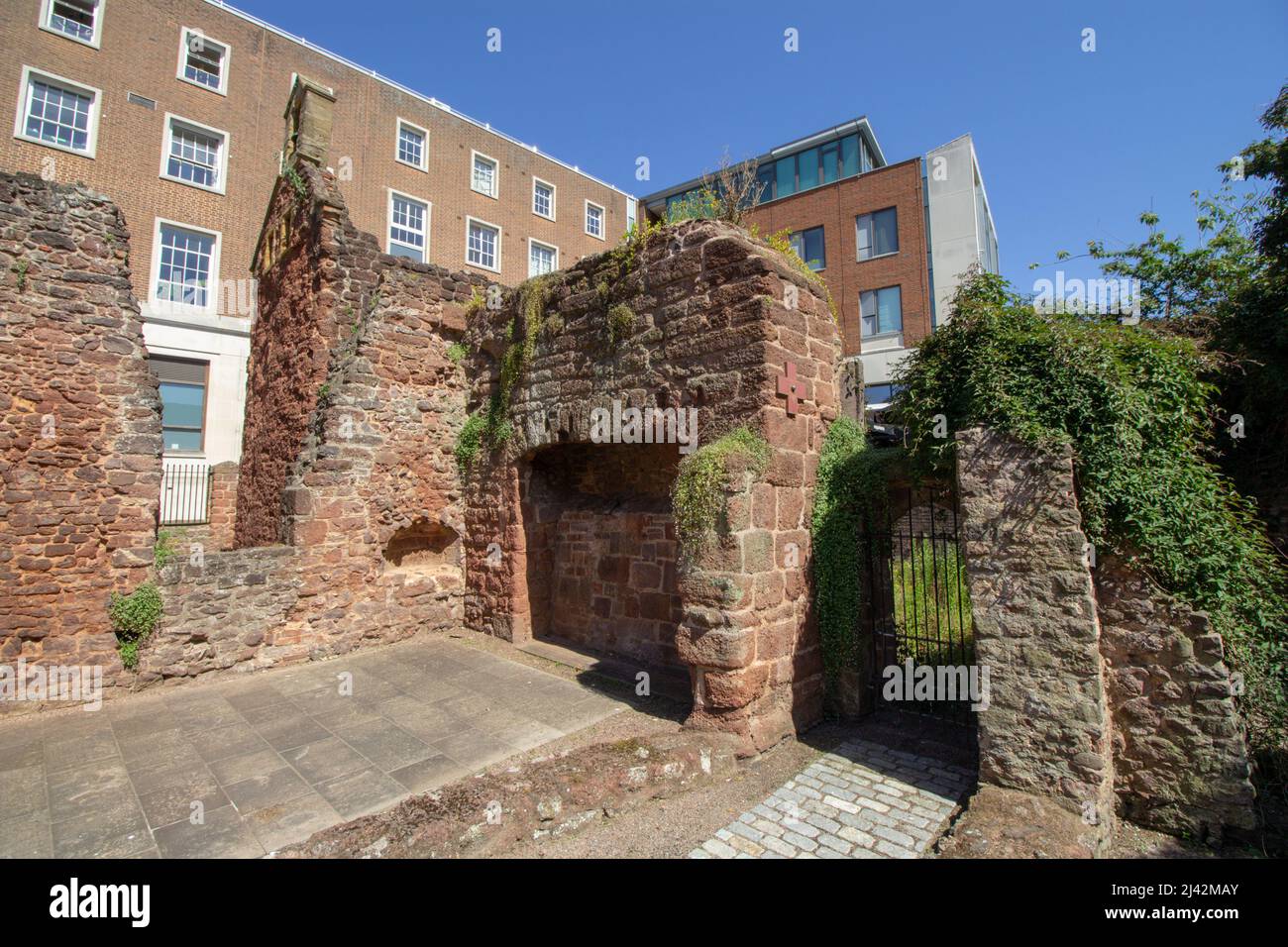 EXETER, UK - JULY 18, 2021 the historical ruins of St Catherine's ...