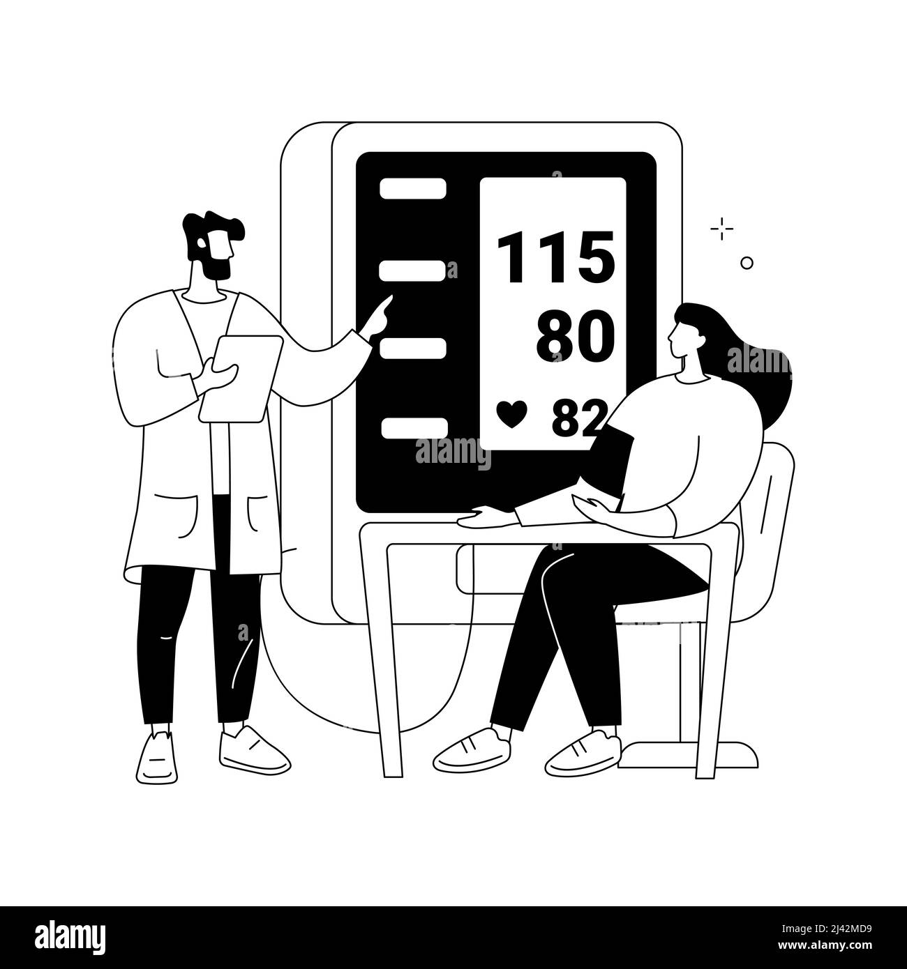 Blood pressure screening abstract concept vector illustration. Pharmacy ...