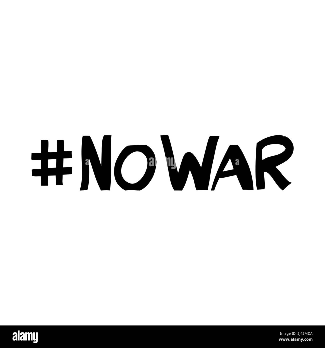 No war. Hand drawn letterig. Vector illustration Stock Vector Image ...