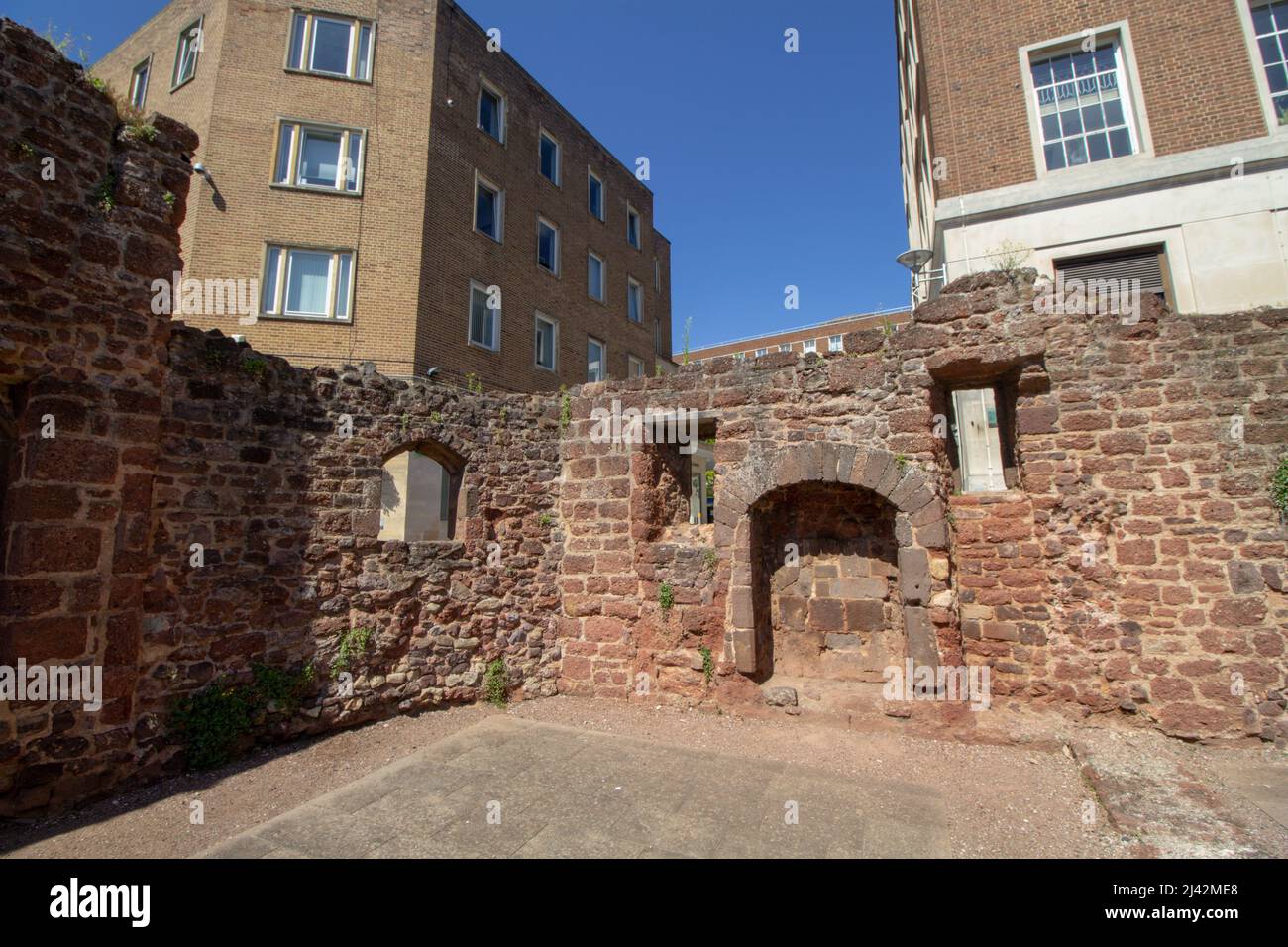 EXETER, UK - JULY 18, 2021 the historical ruins of St Catherine's ...