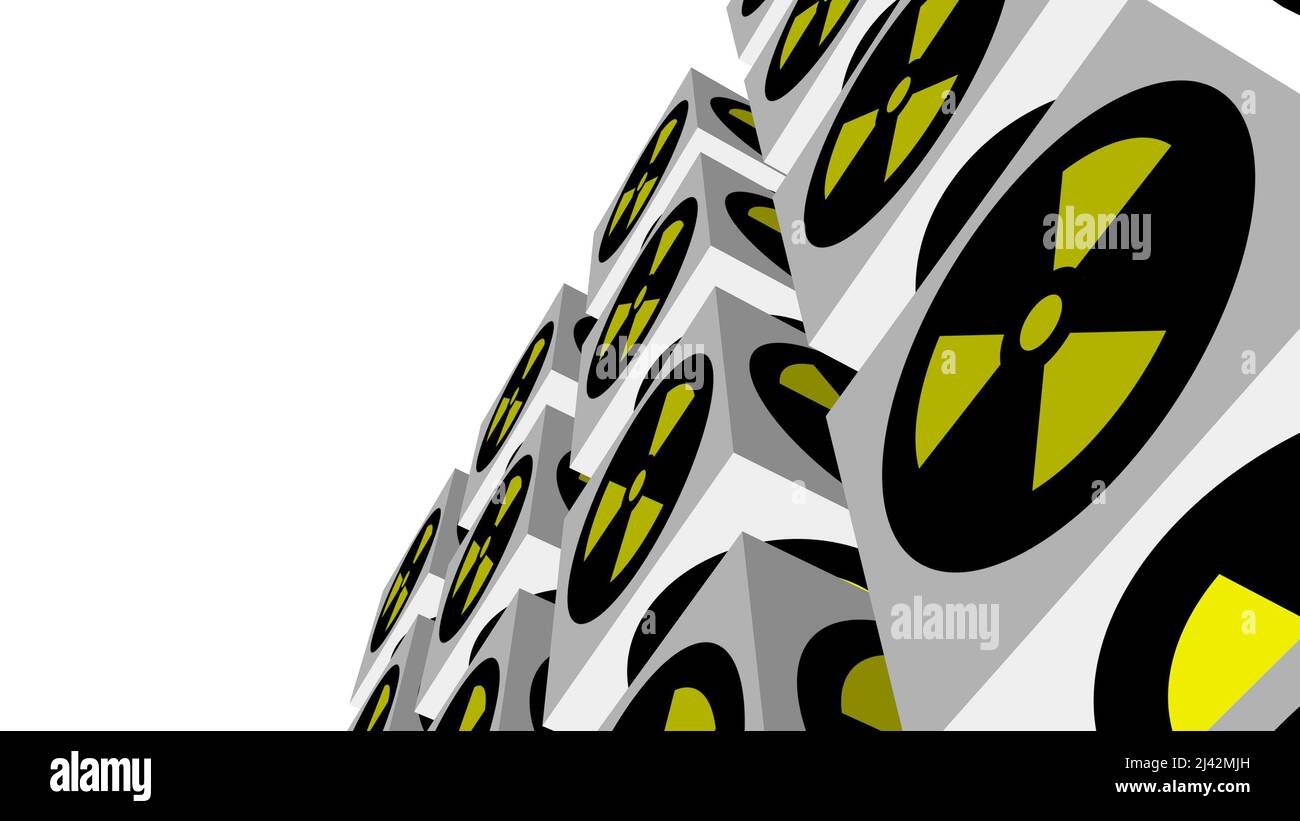 Pattern of nuclear danger signs. Screensaver or background Stock Photo ...