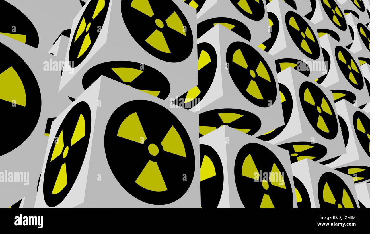 Pattern of nuclear danger signs. Screensaver or background Stock Photo ...