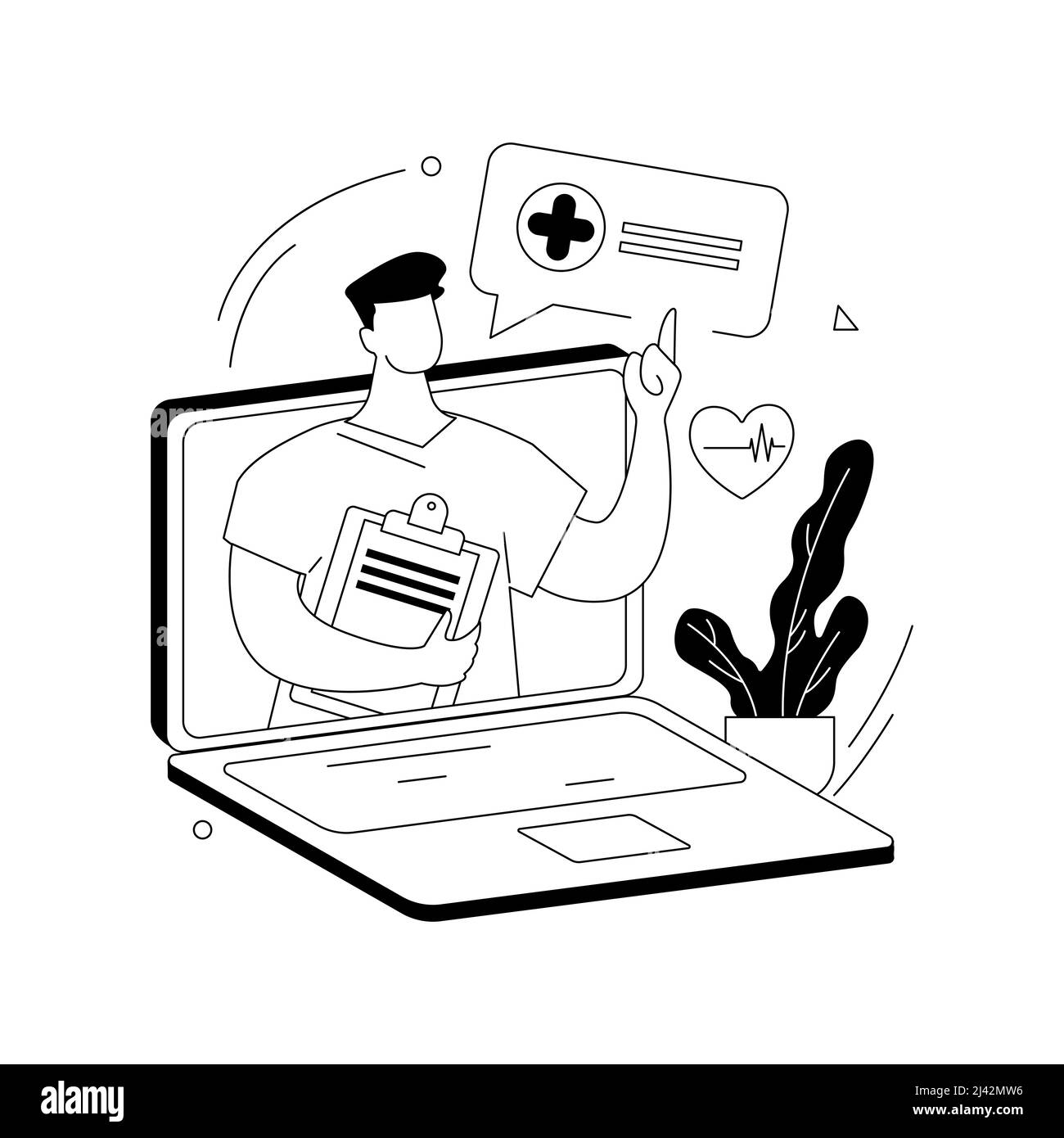 Telehealth abstract concept vector illustration. Virtual medical care ...