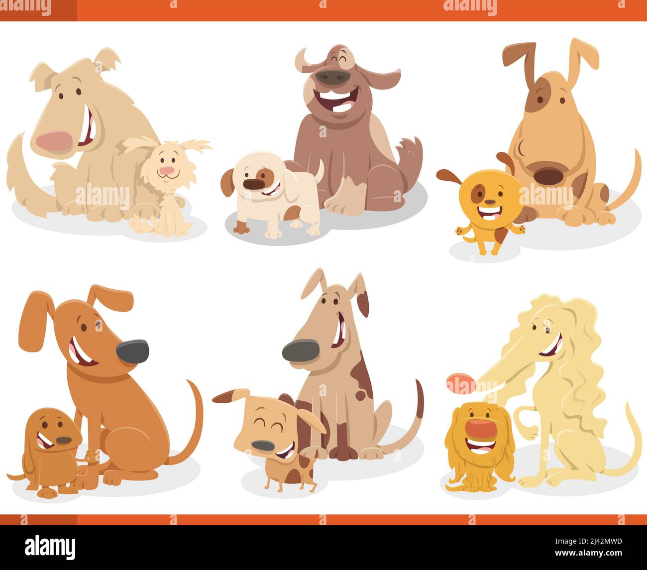 Adult animal with puppies Stock Vector Images - Alamy