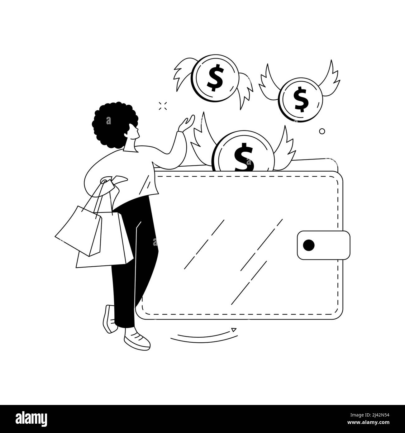 Overspending abstract concept vector illustration. Budget planning ...