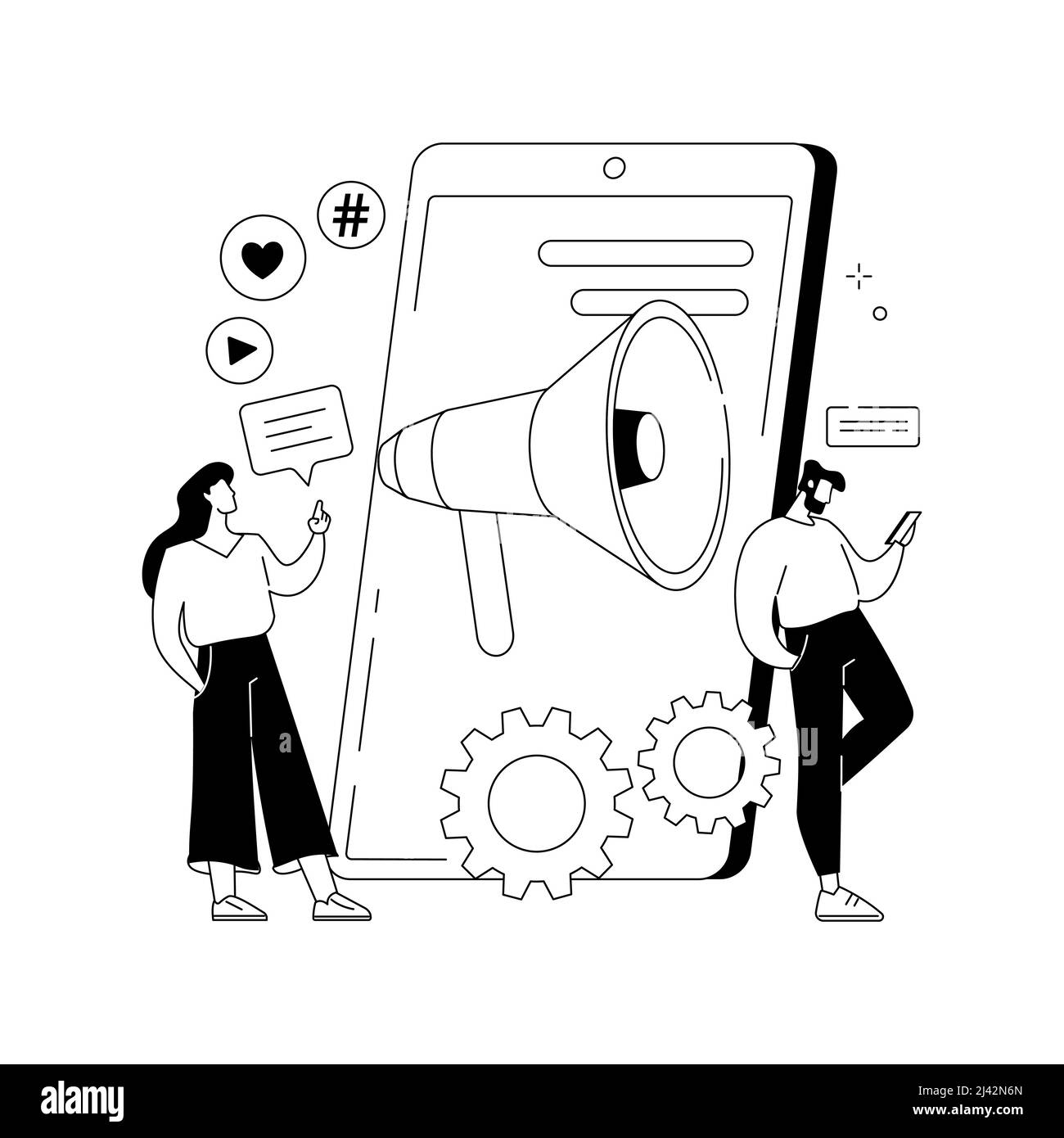 Social media news and tips abstract concept vector illustration. Social ...