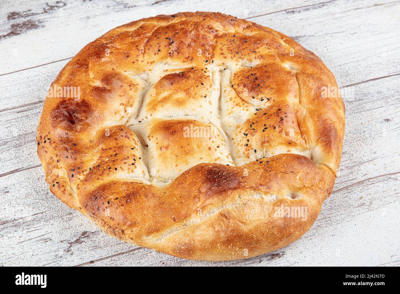 Ramadan Pita ( Turkish; Ramazan Pidesi ) Traditional Turkish bread for ...