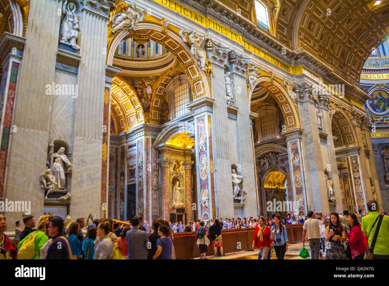 Lavish interior of the Papal Basilica of Saint Peter in the Vaticana ...