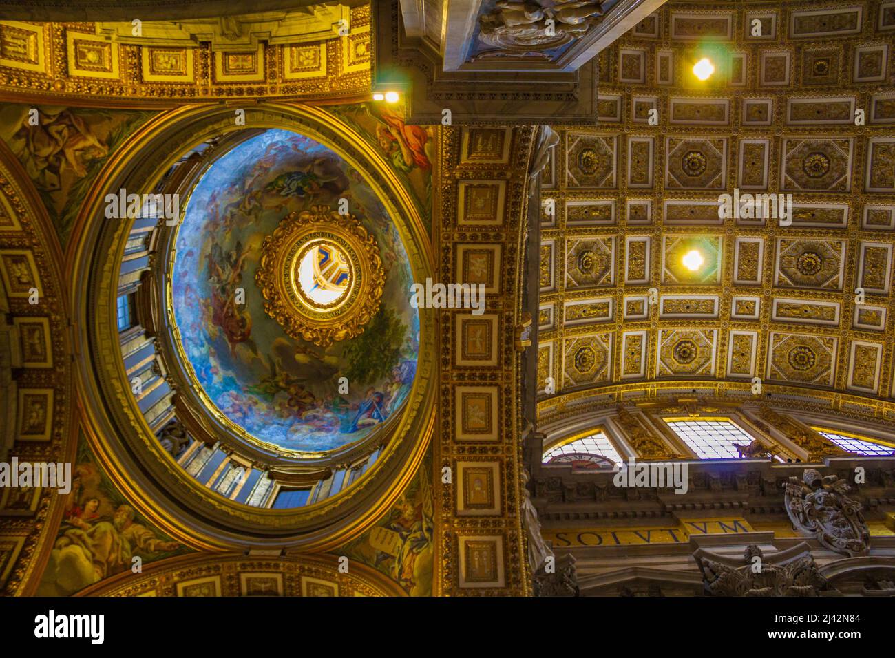Lavish interior of the Papal Basilica of Saint Peter in the Vaticana ...