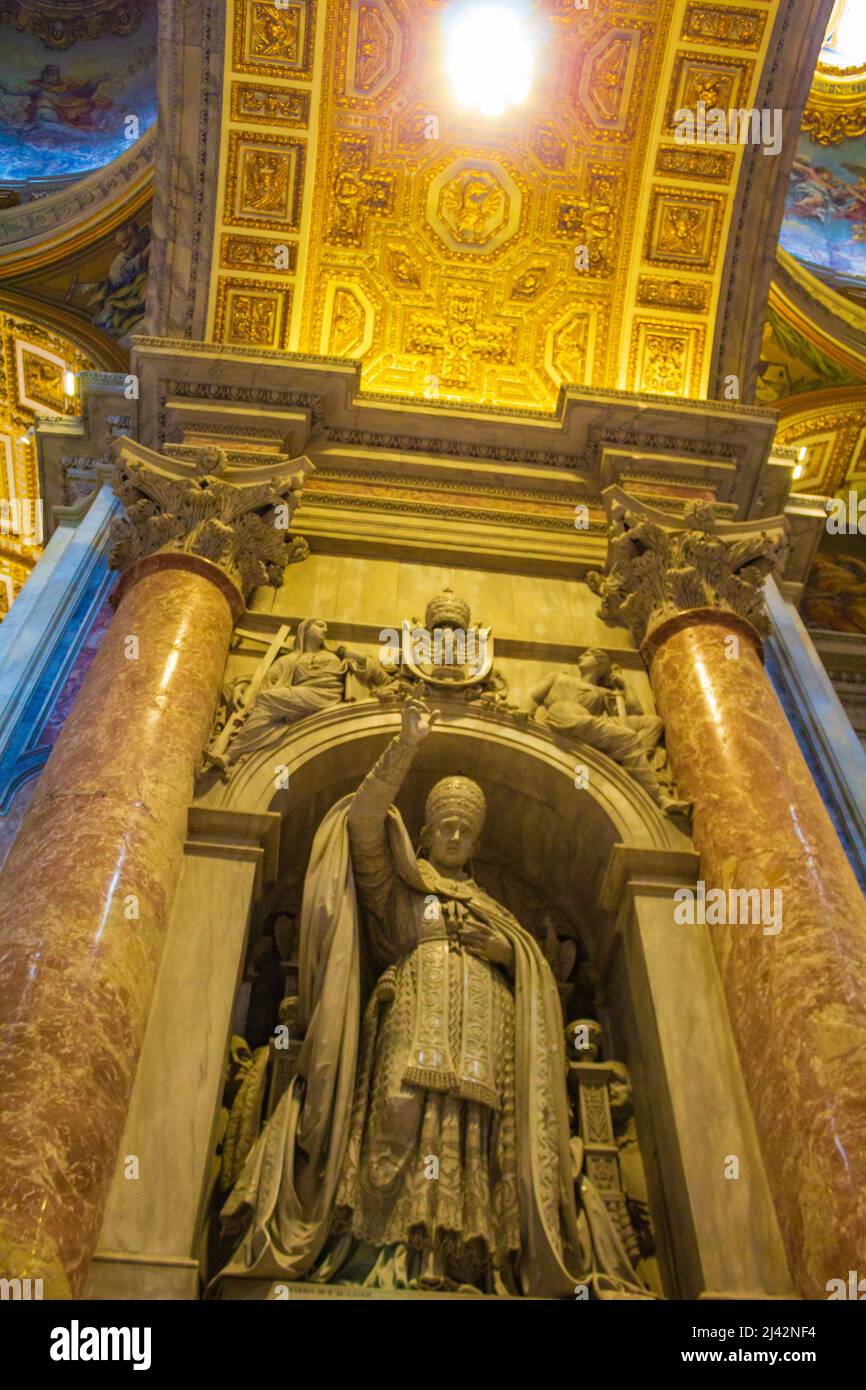 The monument to Pope Gregory XIII in St Peter`s Basilica interior ...