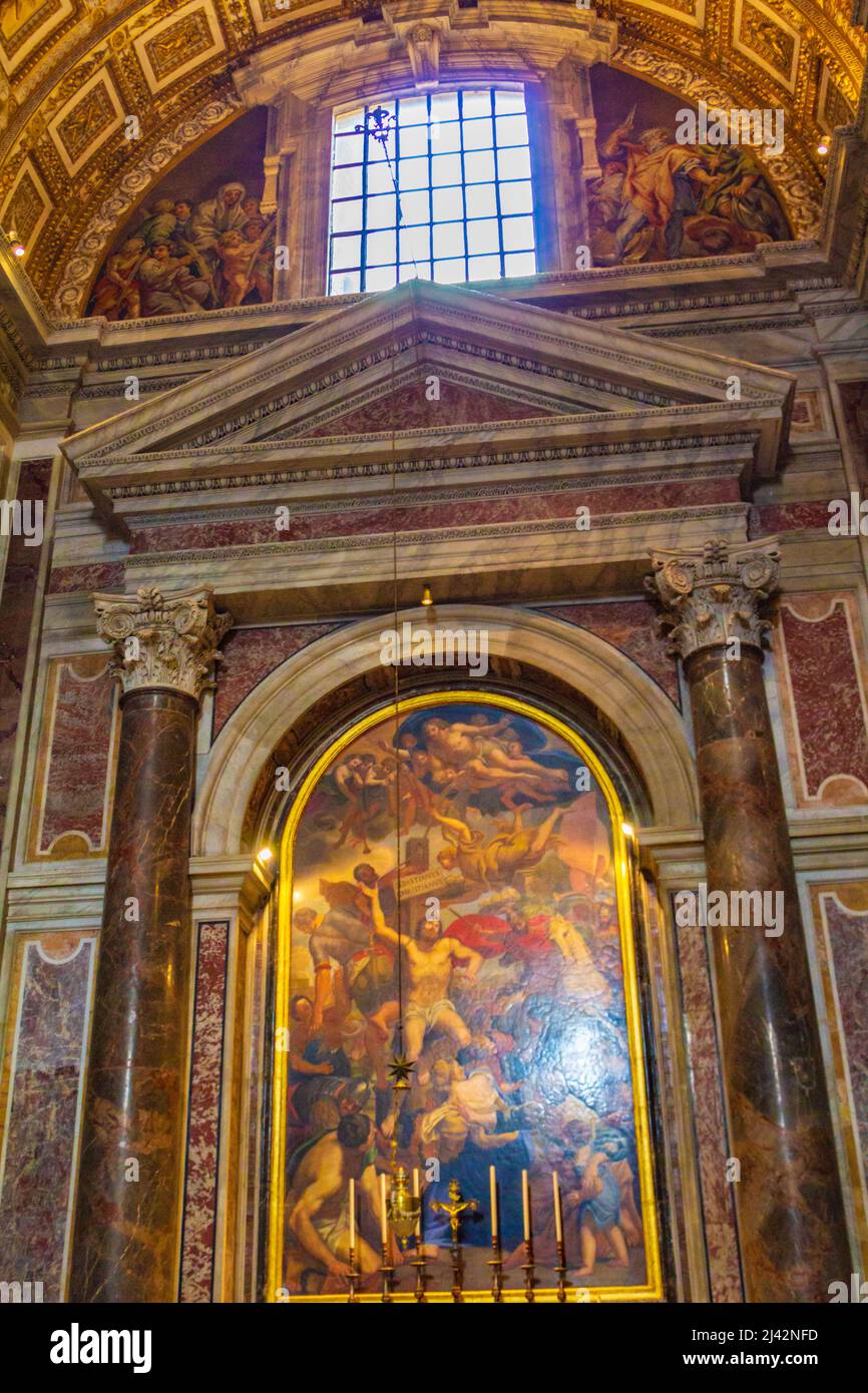 Lavish interior of the Papal Basilica of Saint Peter in the Vaticana ...