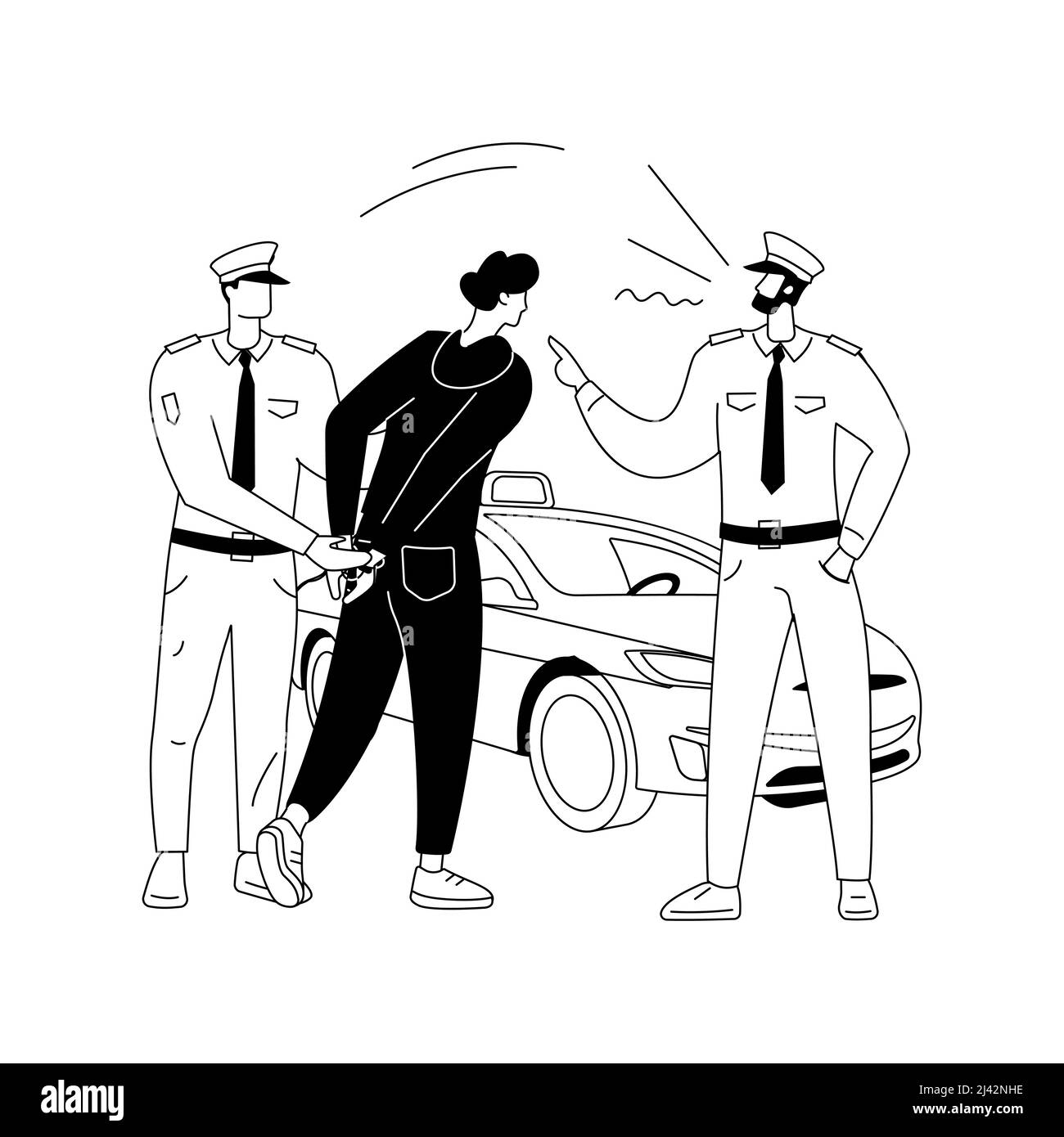 Arrest abstract concept vector illustration. Demonstration, public ...