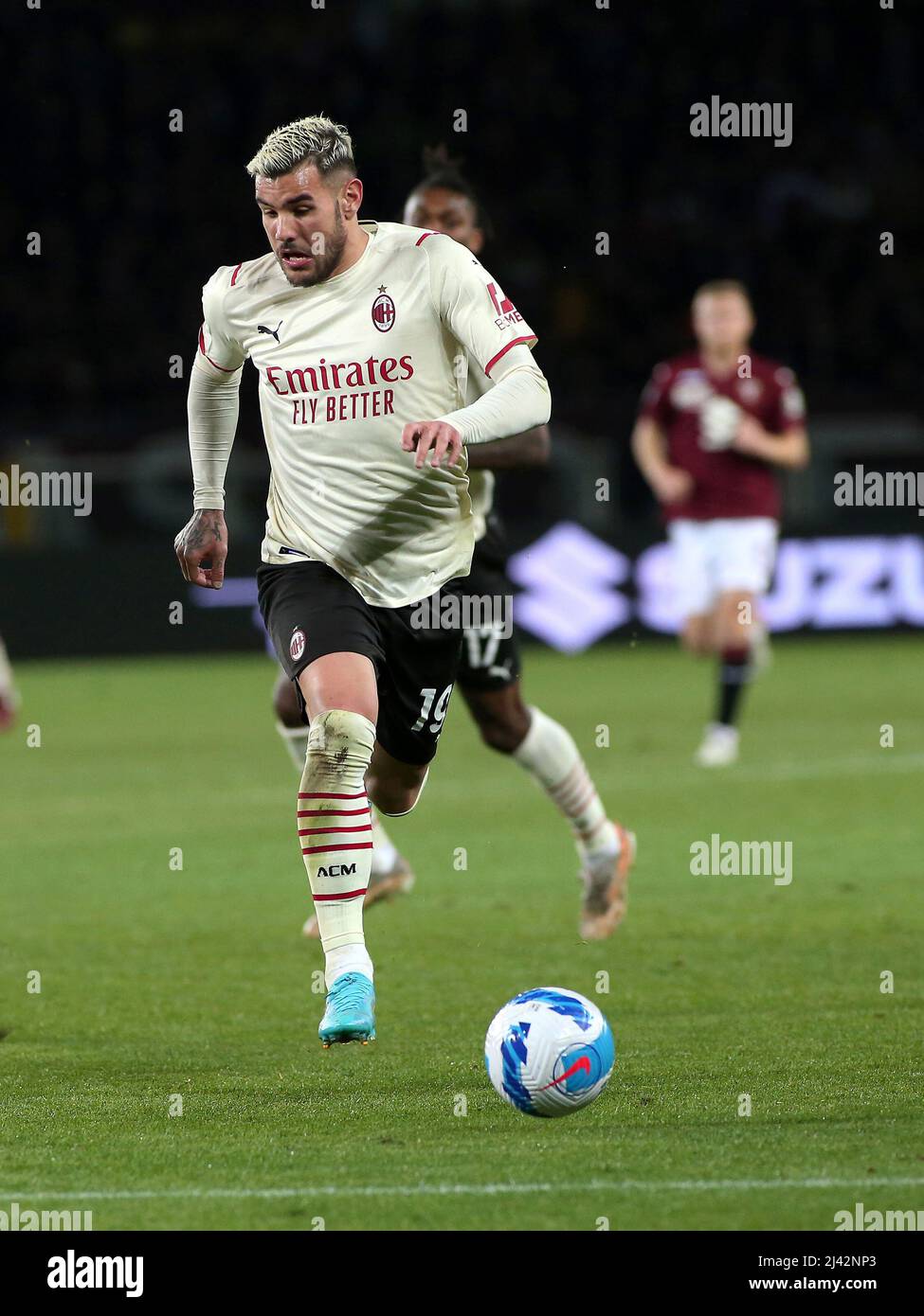 Olimpico Grande Torino, Turin, Italy, April 10, 2022, Theo Hernandez ...