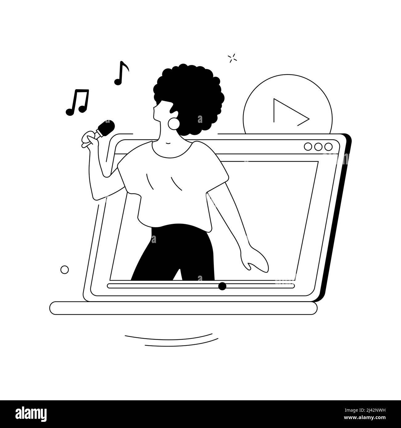 Music video abstract concept vector illustration. Official videoclip ...
