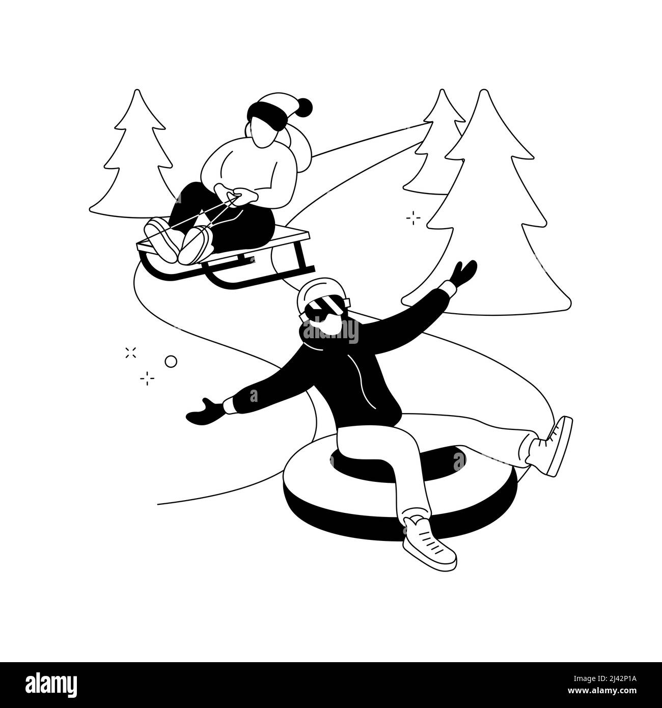 Winter outdoor fun abstract concept vector illustration. Winter ...