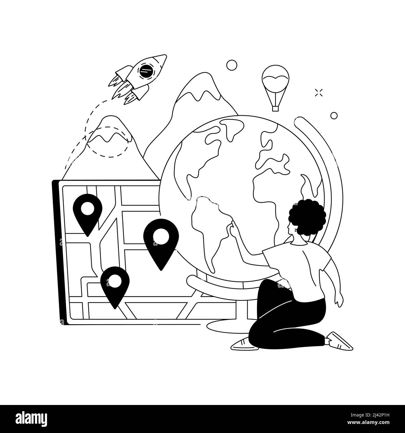 Geography abstract concept vector illustration. World geography, human ...