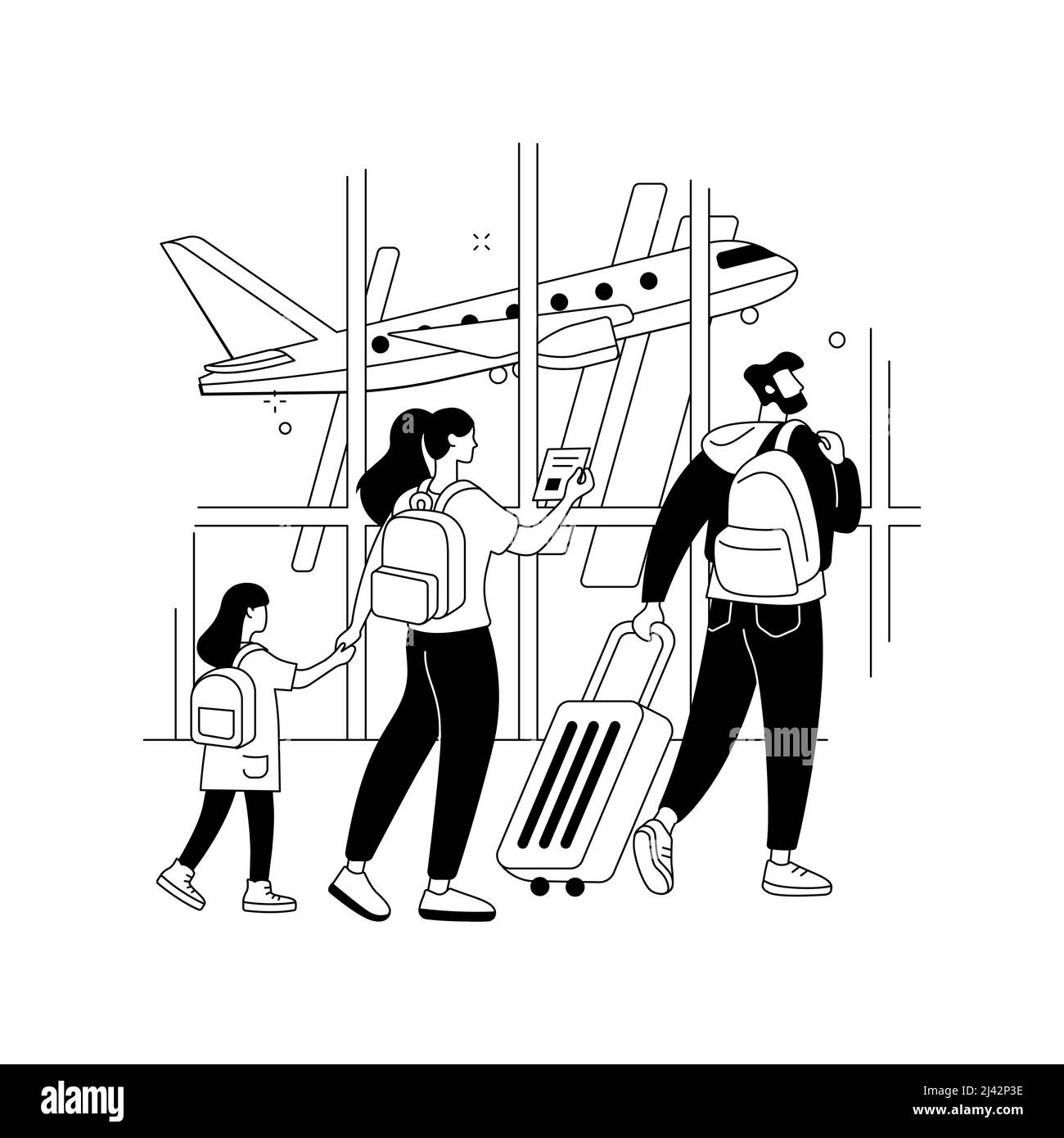 Family At The Beach Clipart Black And White