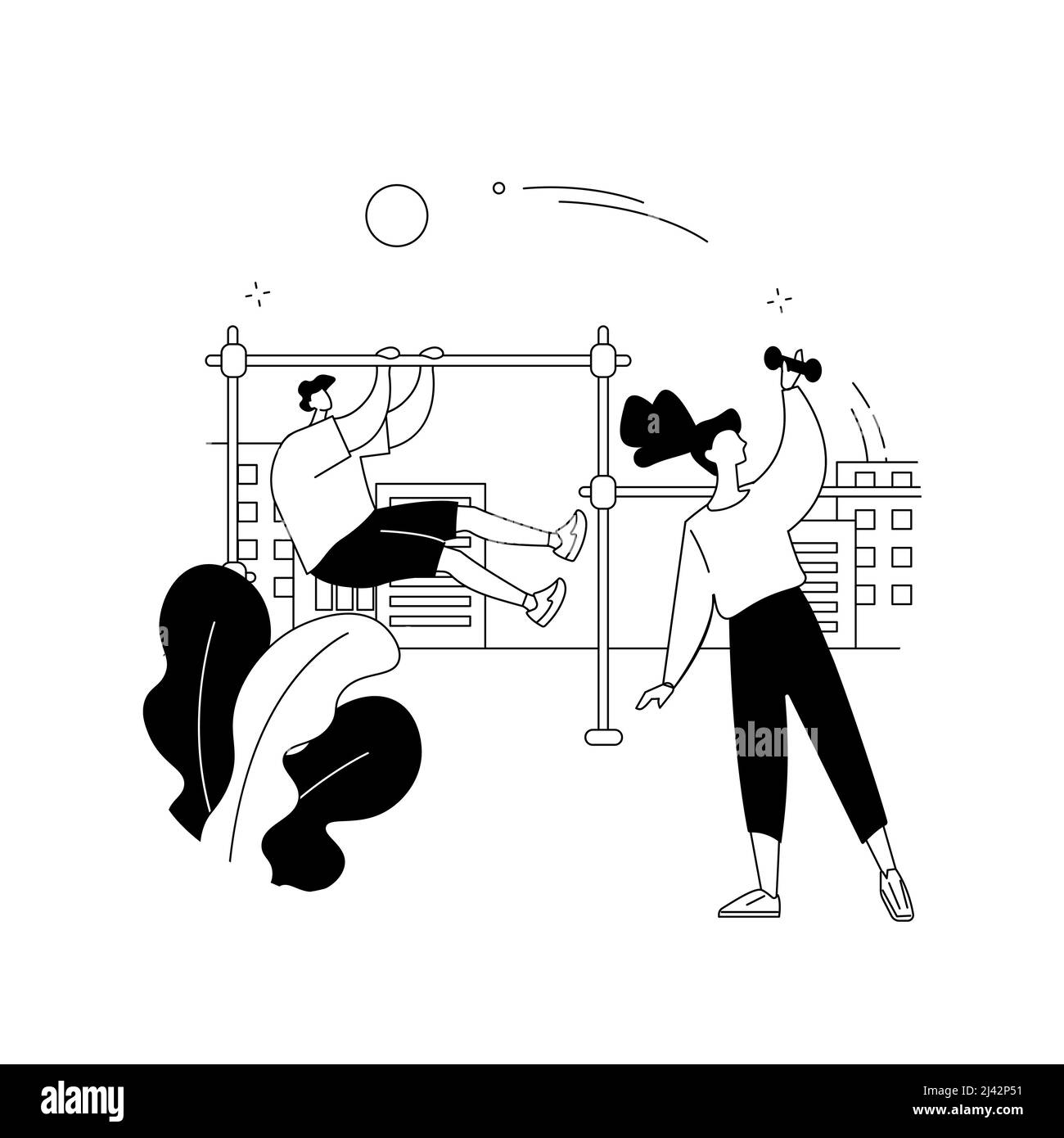 Outdoor workout abstract concept vector illustration. Cardio workout ...