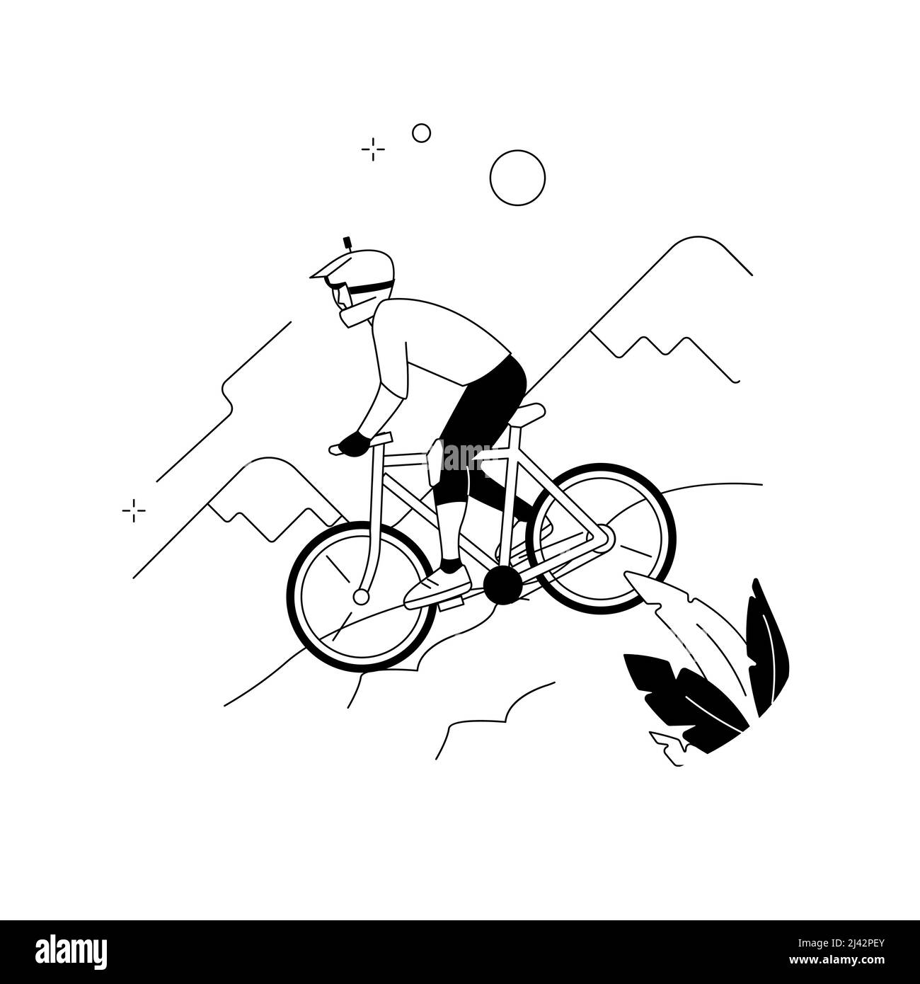 Downhill abstract concept vector illustration. Mountain freeride ...