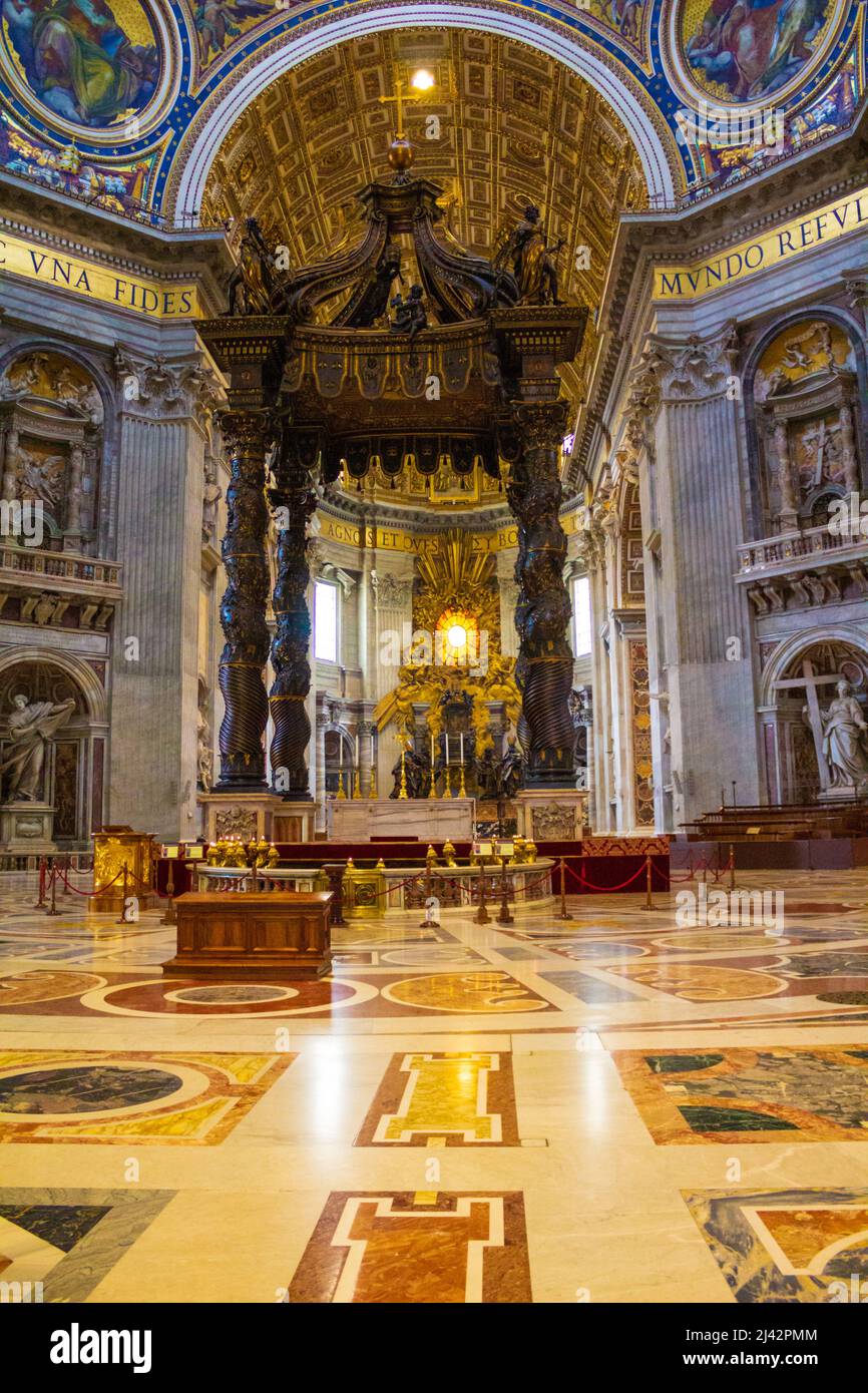The altar with Bernini's baldacchino-pavilion-like structure claimed to ...