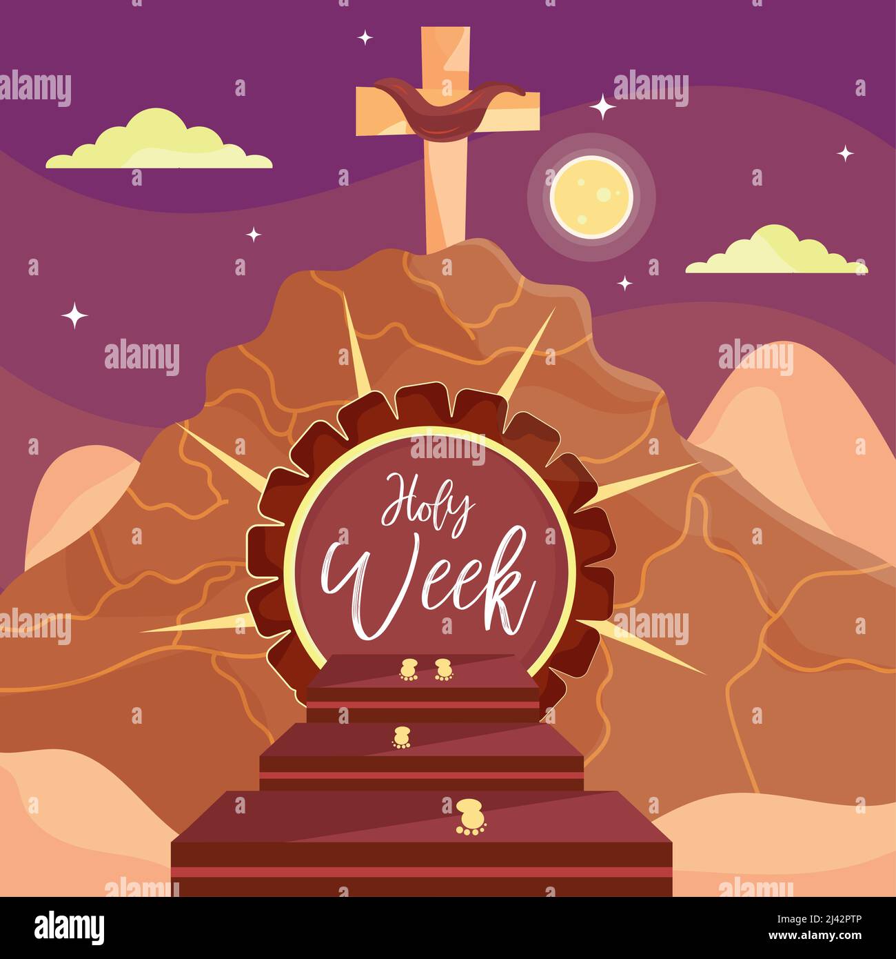 Mount of calvary Cross Holy week Vector Stock Vector Image & Art - Alamy