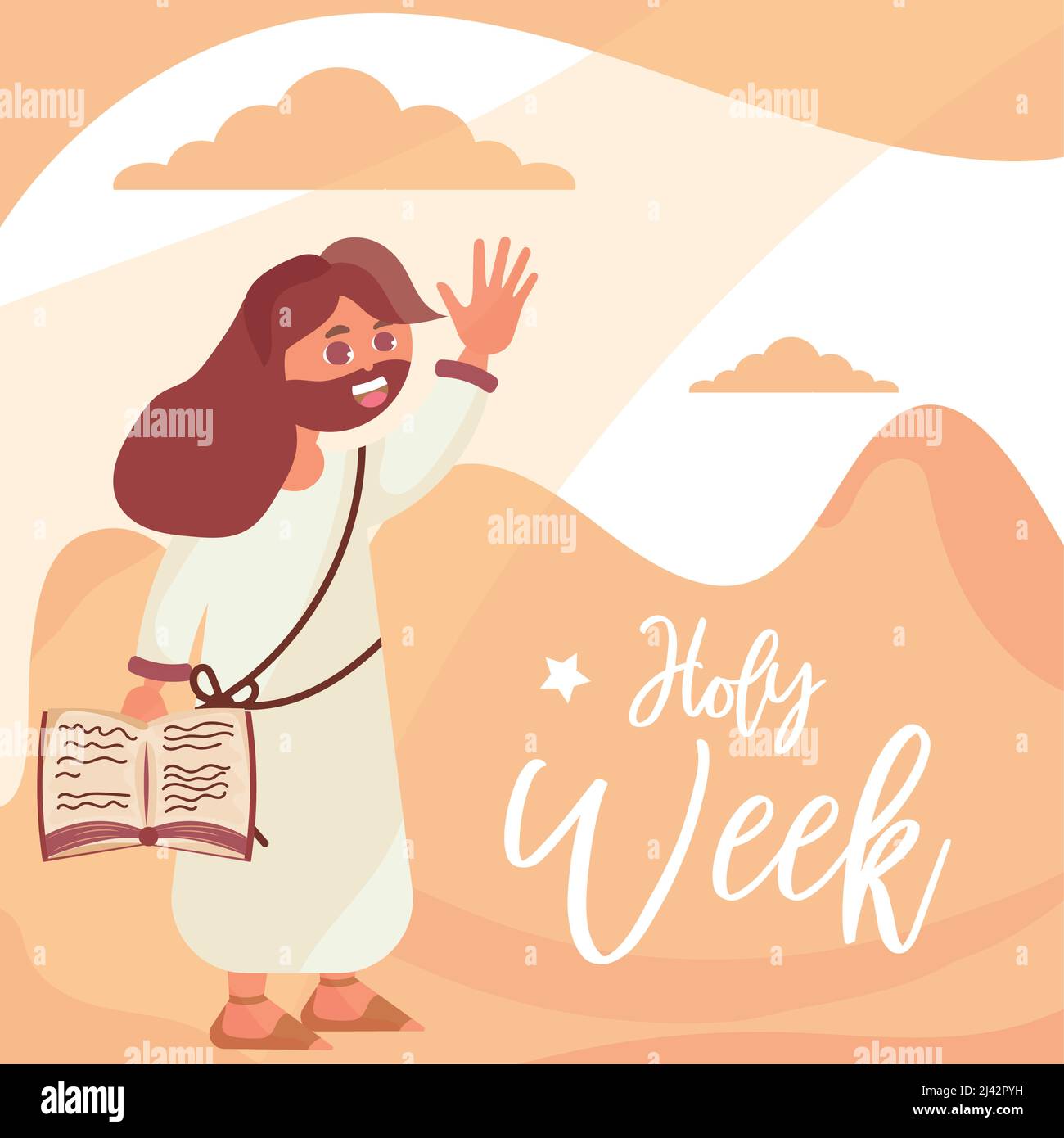 Jesus with a bible Holy week Vector Stock Vector Image & Art - Alamy