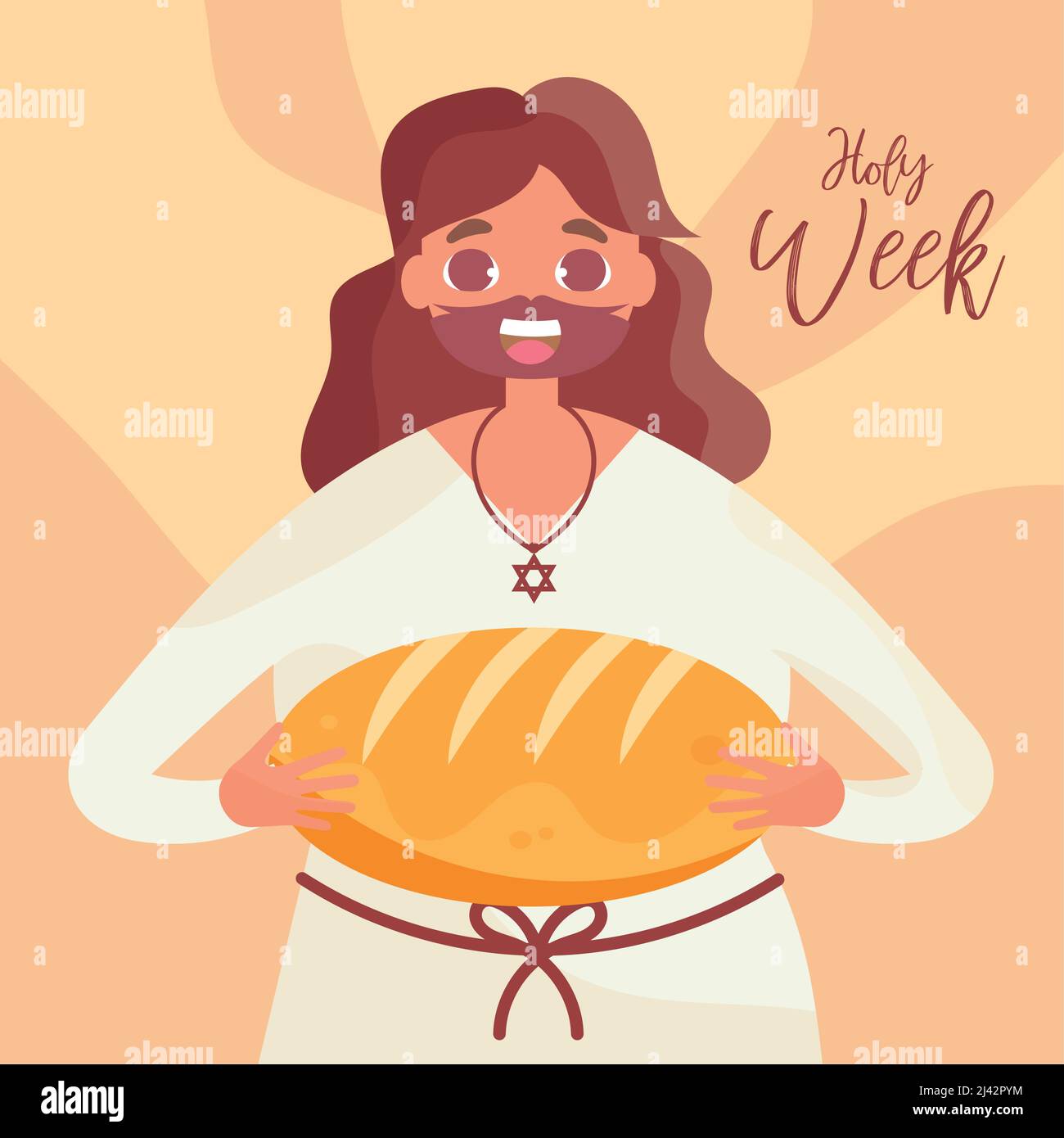 Jesus sharing the bread Holy week Vector Stock Vector Image & Art - Alamy