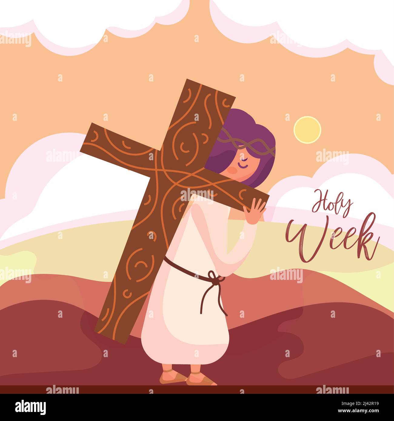 Jesus Carrying The Cross Cartoon