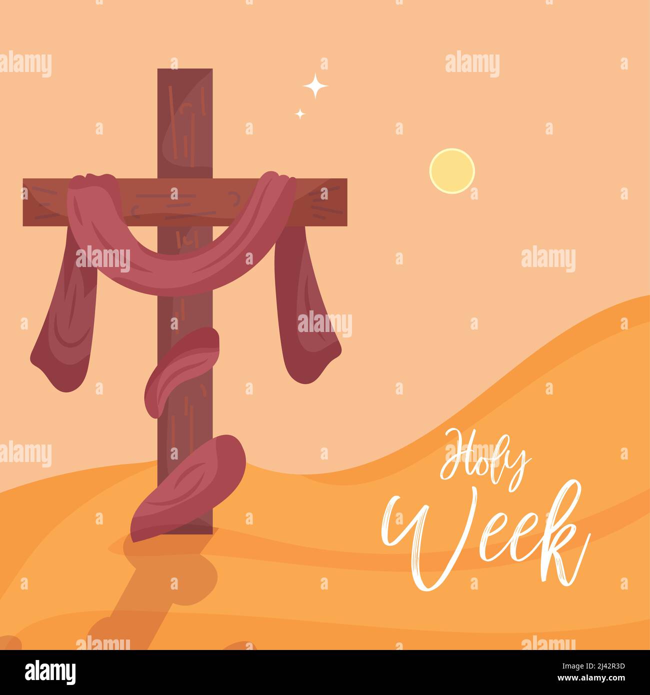 Cloaked cross Jesus Christ Holy week Vector Stock Vector Image & Art ...