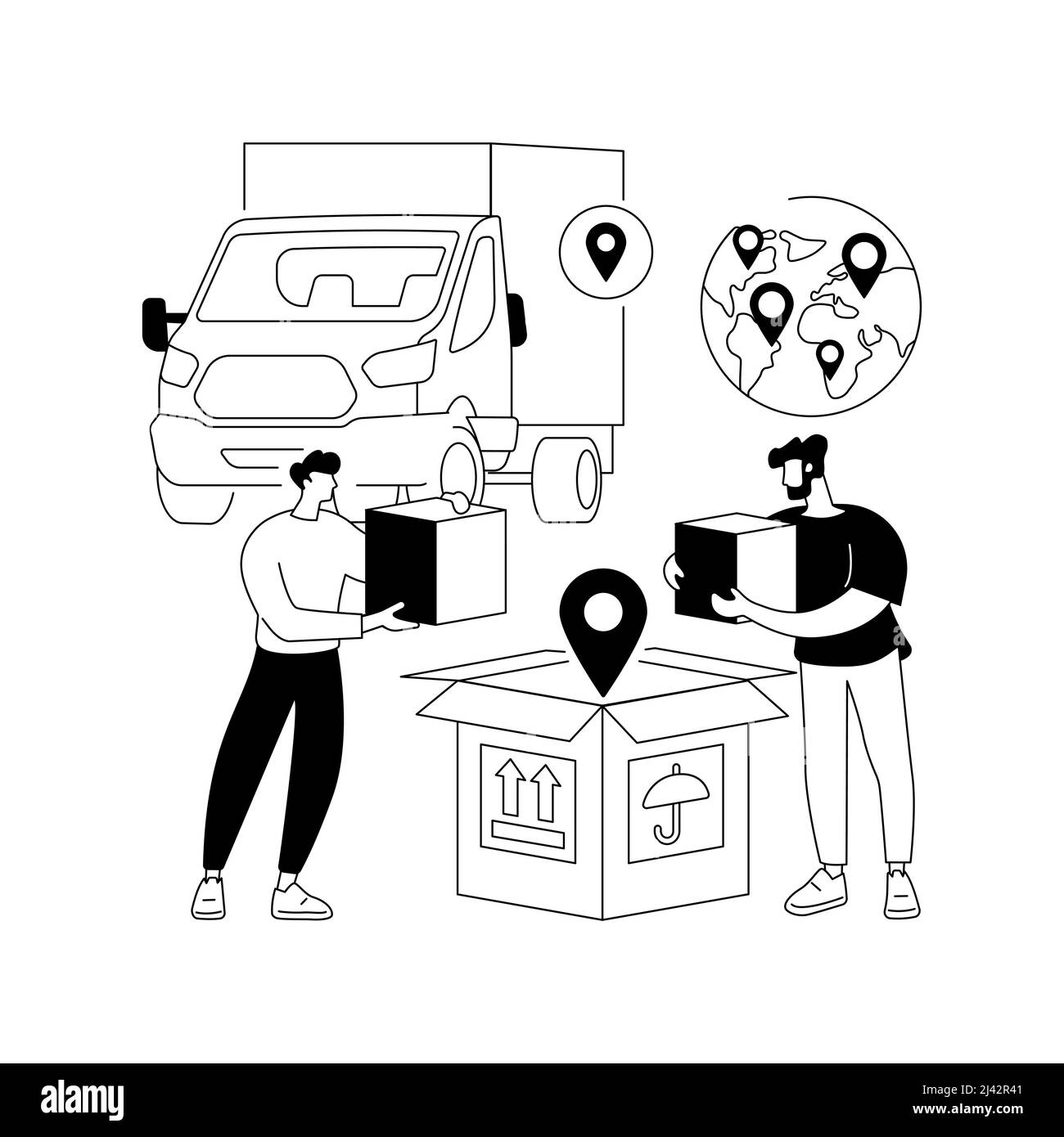 Transit warehouse abstract concept vector illustration. Bonded ...