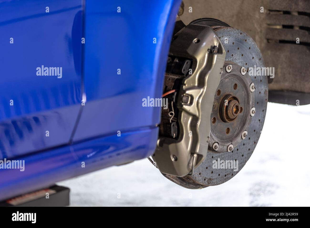 Vehicle disc brake for repair, process of replacing a new tires, car ...