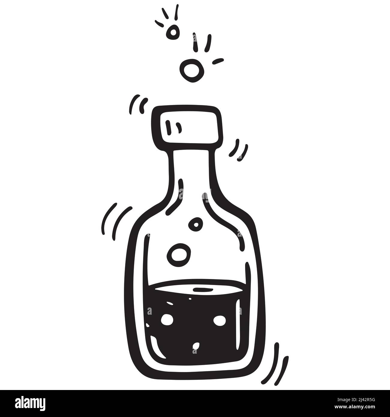 Vector doodle bottle of magic potion. and drawn illustration Stock ...
