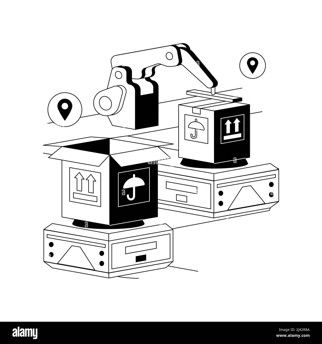 Warehouse Robotization Abstract Concept Vector Illustration Warehouse Robotics Engineering