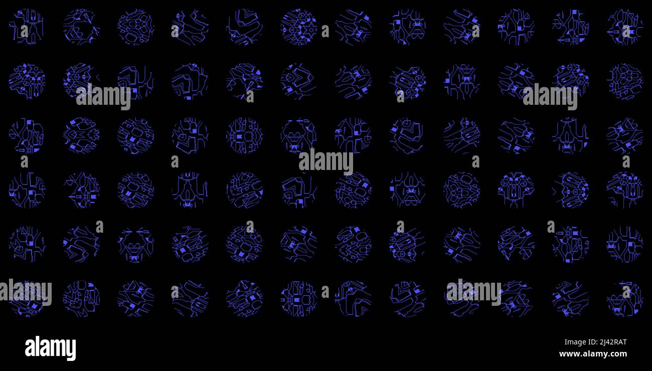 Computer generated alien hieroglyphs symbols isolated on black ...