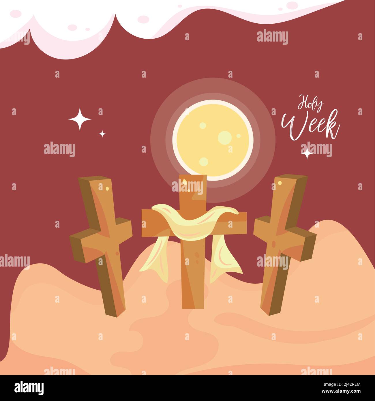 Crucifixion Mount of calvary Holy week Vector Stock Vector Image & Art ...