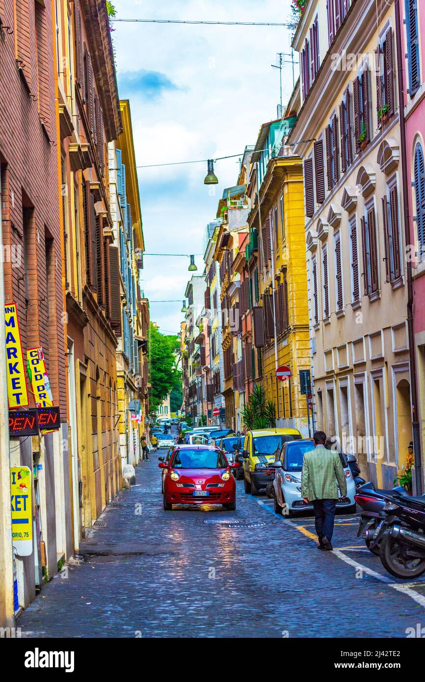 View of narrow street at historic Borgo rione,Rome,Flanked by Vatican ...