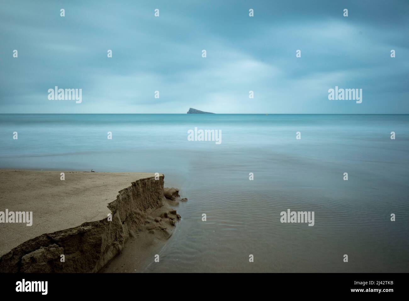 Slow exposure coastal art photography of Benidorm Island, L'illa de ...