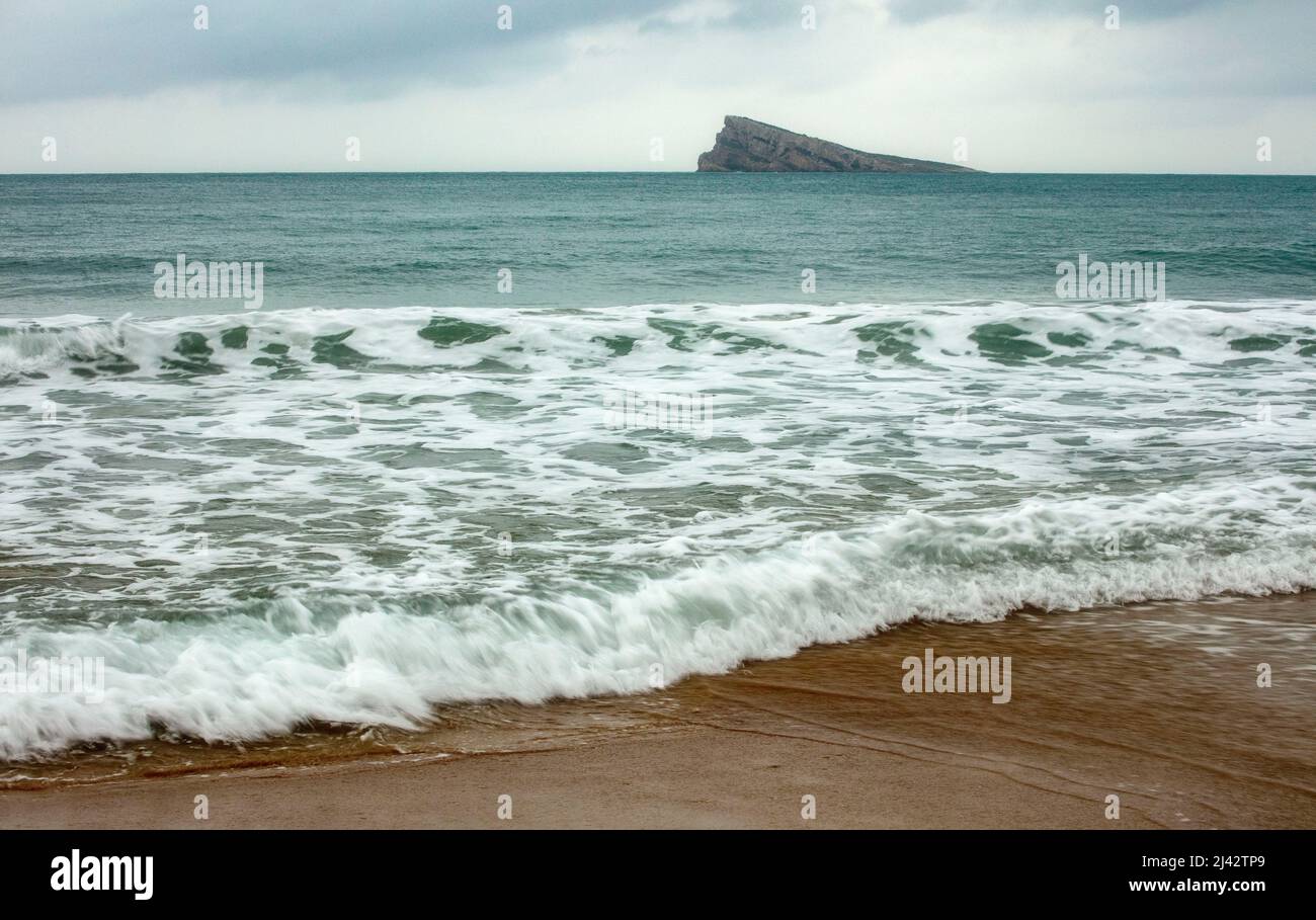 Slow exposure coastal art photography of Benidorm Island, L'illa de ...