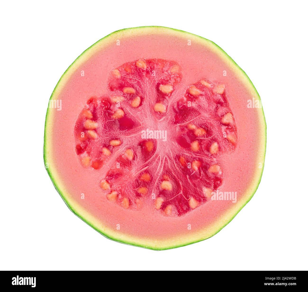 Guava fruit slice isolated on white background with clipping path and ...