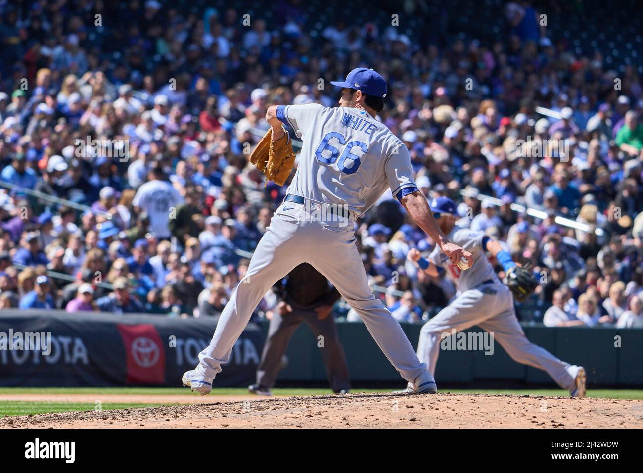April 10 2022: Los Angeles pitcher Mitch White (66) throws a pitch ...