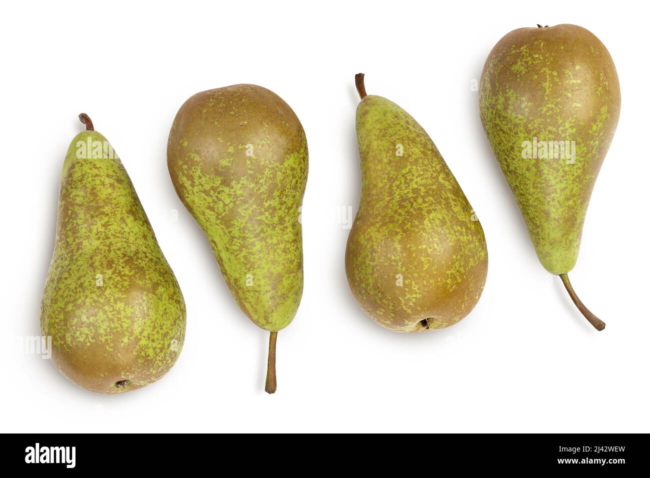 Green conference pear isolated on white background with clipping path ...