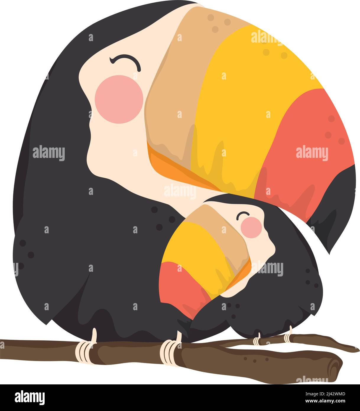 toucan mom with baby characters card Stock Vector Image & Art - Alamy
