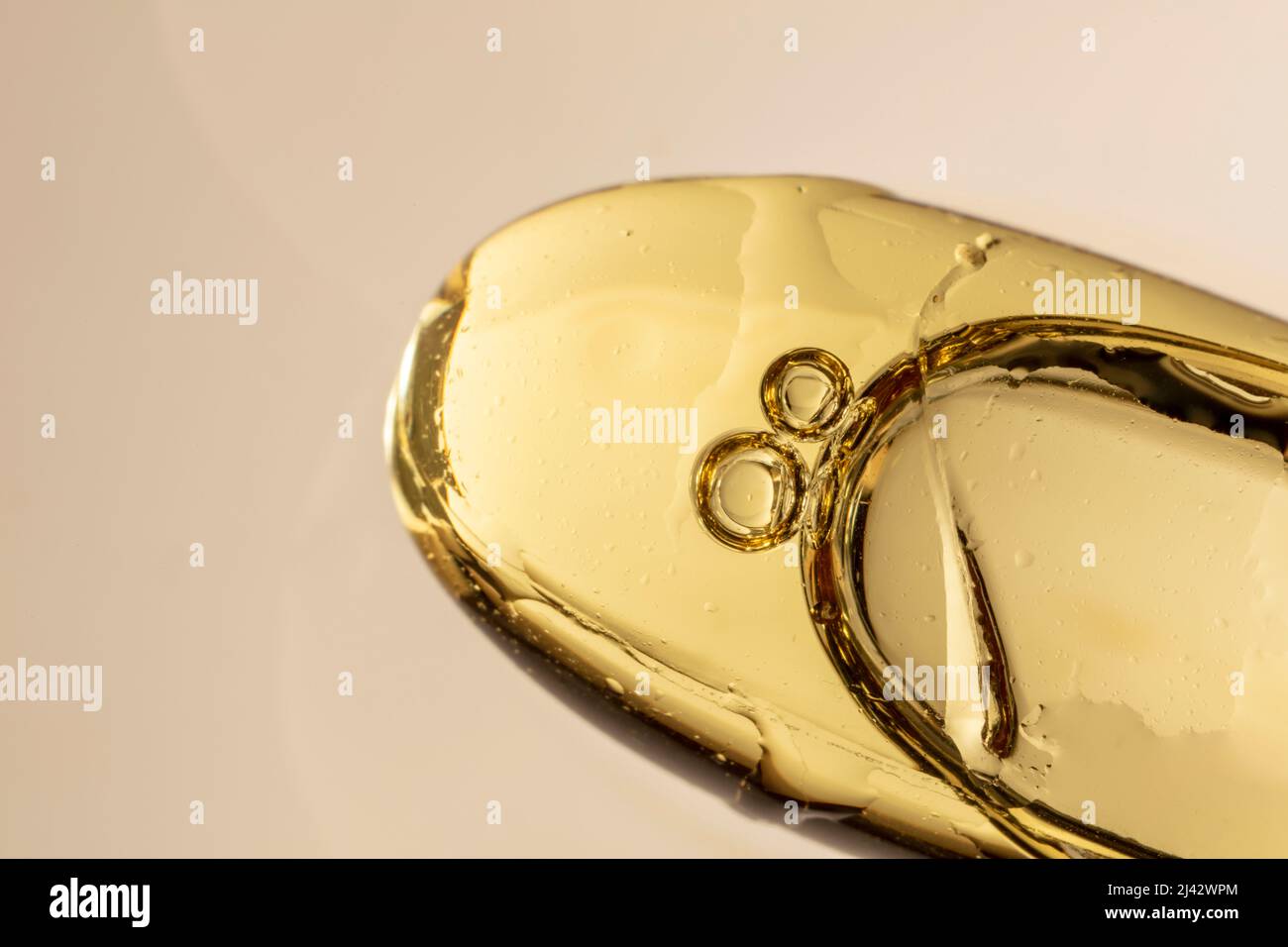 Macro still-life showing abstract patterns in Omega-3 oil capsule ...