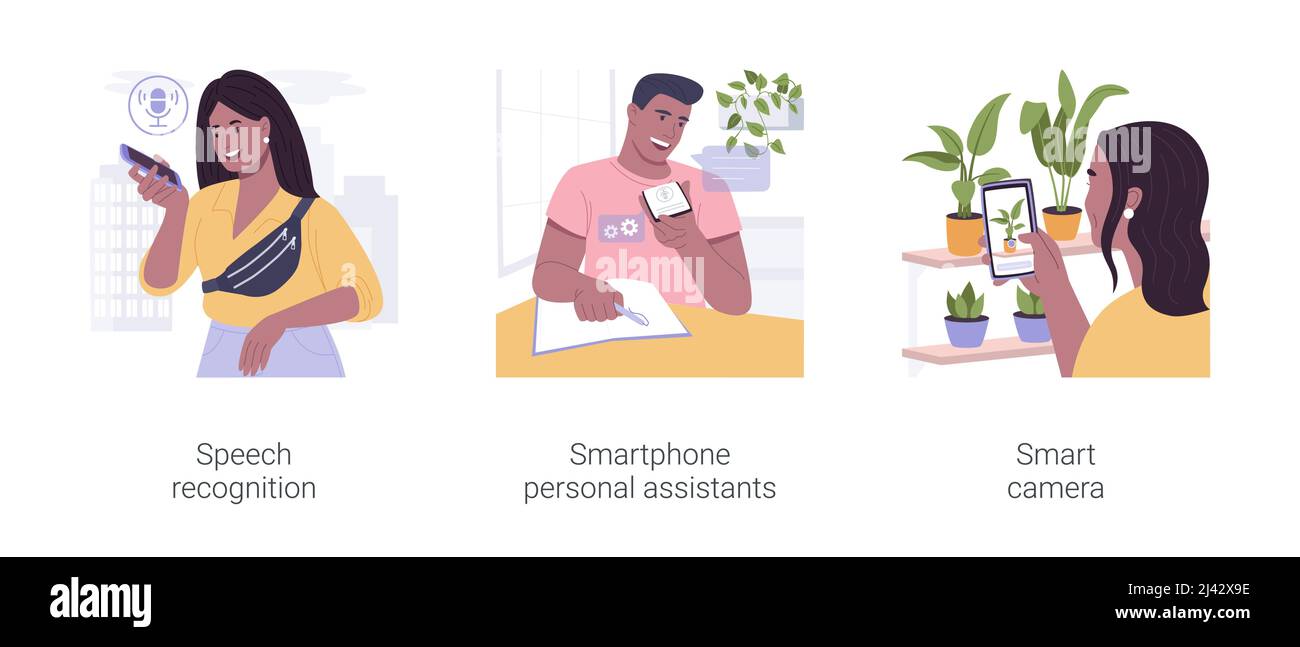 Artificial Intelligence technology use isolated cartoon vector ...