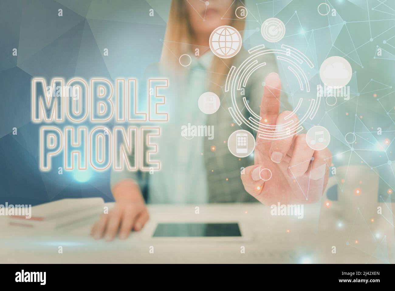 Writing displaying text Mobile Phone. Internet Concept A handheld ...