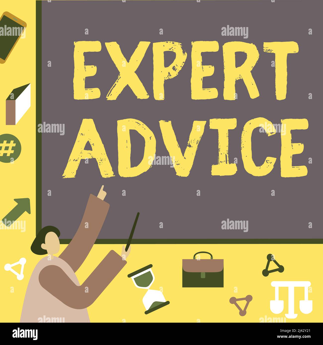 Text caption presenting Expert Advice. Business showcase Sage Good Word ...