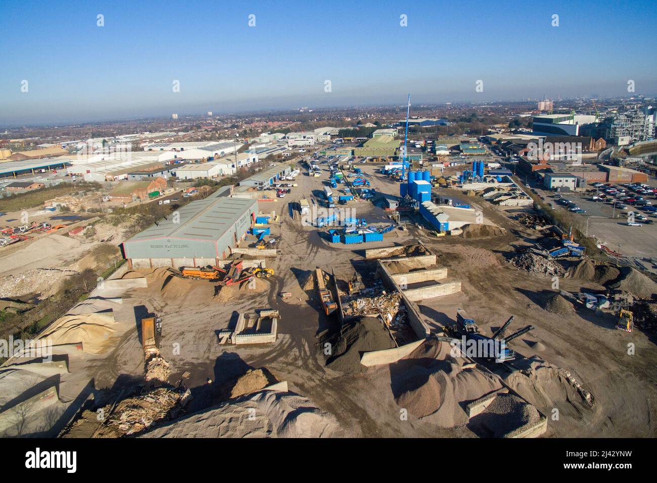 Aerial view of Ashcourt Group site Foster street, Industrial landscape ...