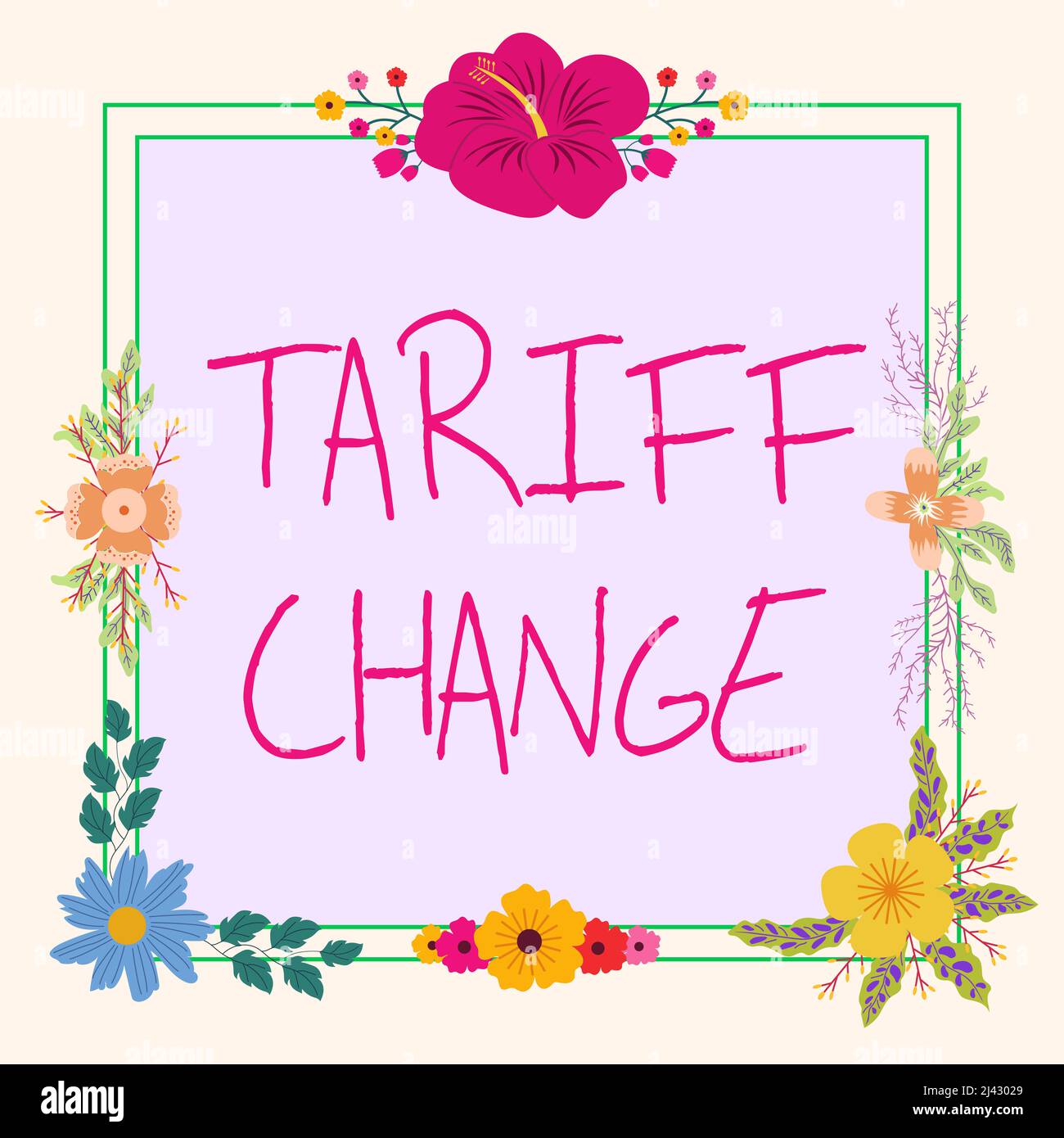 Conceptual display Tariff Change. Business showcase Amendment of Import ...