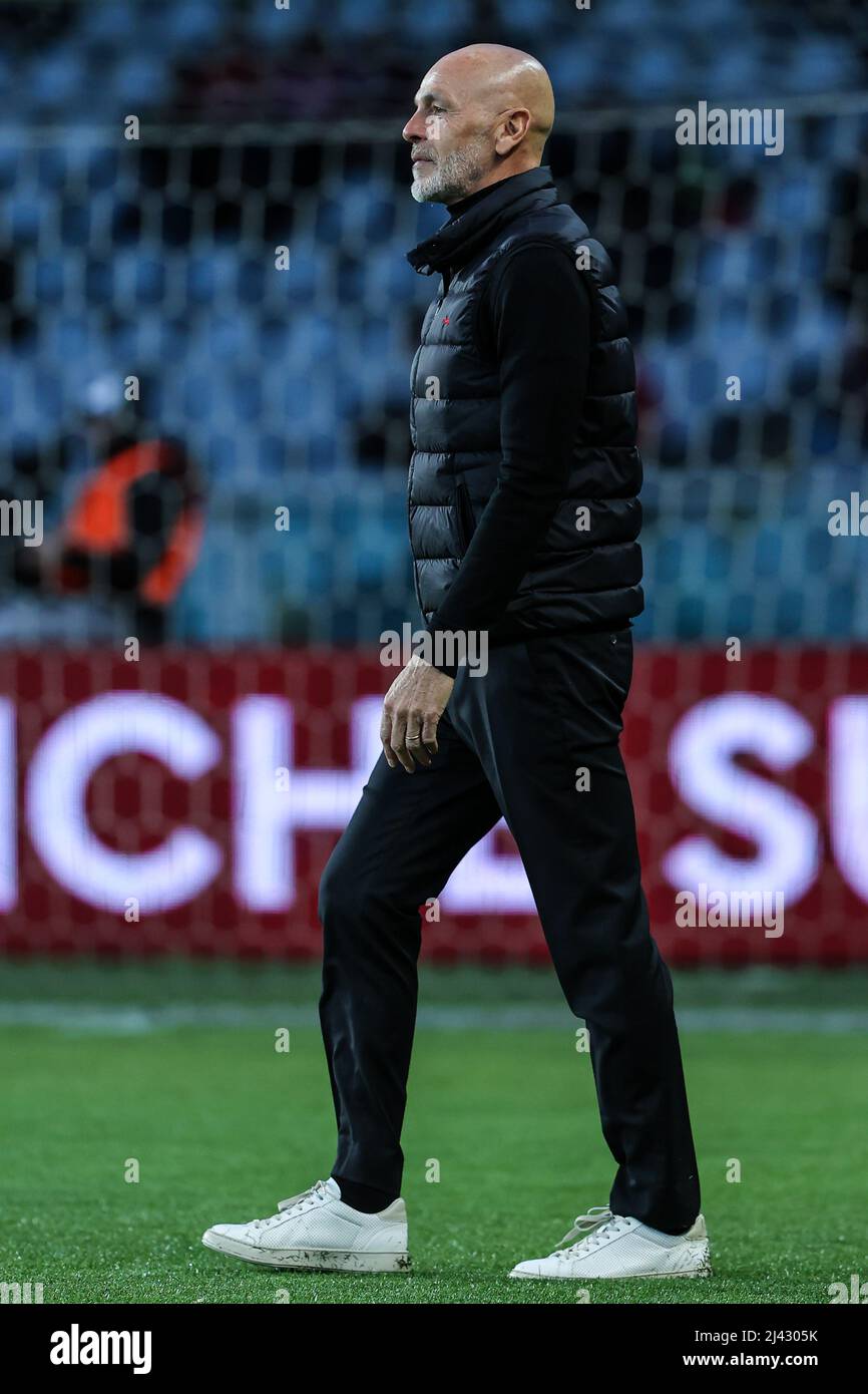 Stefano Pioli Head Coach of AC Milan seen during the Serie A 2021/22 ...